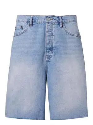 FRAME Distressed Denim Bermuda Shorts - Blue