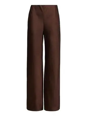 Vince Colette Satin Wide-leg Pants - Brown