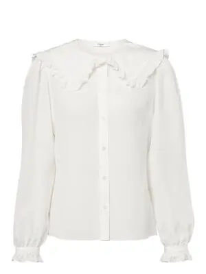 Chloé Ruffled Silk Blouse - White