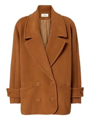 Chloé Double-breasted Virgin Wool Coat - Brown