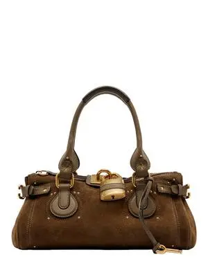 Chloé Paddington Suede Shoulder Bag - Brown