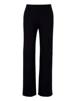 LESET Lauren Jersey Wide-leg Pants - Black