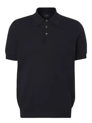 Dunhill Cotton And Silk Polo Sweater - Blue