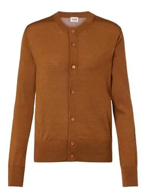 TOD'S Wool And Silk-blend Cardigan - Brown
