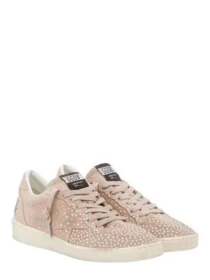 GOLDEN GOOSE Ball Star Embellished Suede Sneakers - Pink