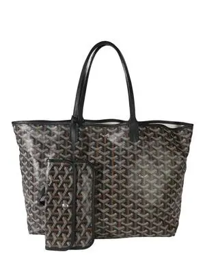 Goyard Saint Louis Pm Tote Bag In Goyardine Canvas With Silver-tone Hardware - Black