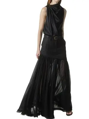 HEIRLOME Angela Skirt In Italian Silk Twill And Chiffon