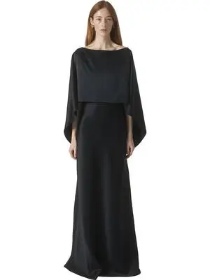 HEIRLOME Anna Dress In Double-face Silk Satin - Black