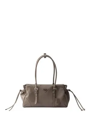Prada Bonnie Medium Antiqued Leather Tote Bag - Grey
