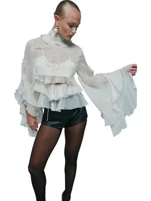 Bardot Anyssa Ruffle Blouse - Ivory