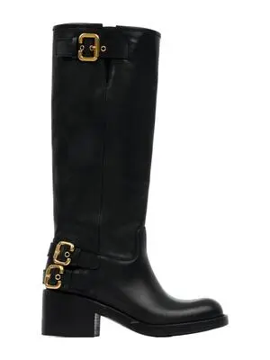 Chloé Dakota Knee-high Buckled Boots - Black