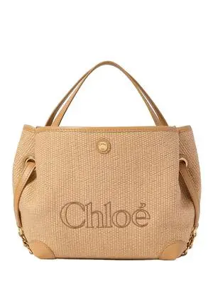 Chloé Small Raffia-effect Clover Double Carry Bag - Bleached Brown