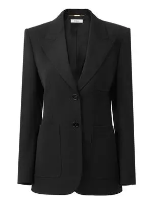 Chloé Single-breasted Tailored Jacket In Wool Grain De Poudre - Black