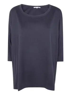T C ZERO Oversized Boat Neck T-shirt - Black