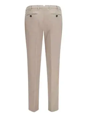 Brunello Cucinelli Garment-dyed Cotton Trousers - Neutrals