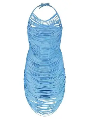David Koma Strappy Halterneck Mini Dress - Blue