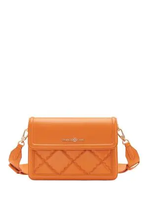 ORANGE CUBE Orange Cube Mosaic Compact Messenger Bag With Textured Leather