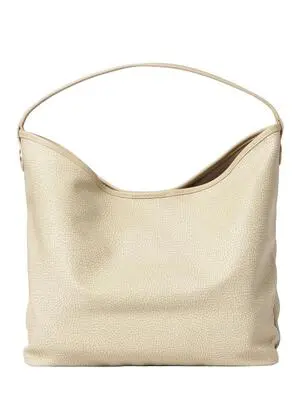 Borbonese Recycled Nylon Hobo Bag With Magnetic Closure - Sand
