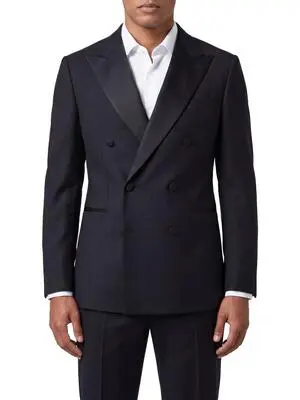Tagliatore Silk-blend Tuxedo Jacket With Peak Lapels - Black