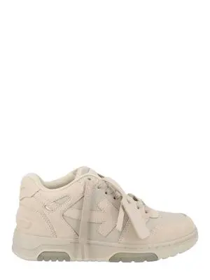 Off-White Out Of Office Bicolour Calfskin Low-top Trainers - Beige