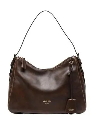 Prada Calf Leather Shoulder Bag - Brown