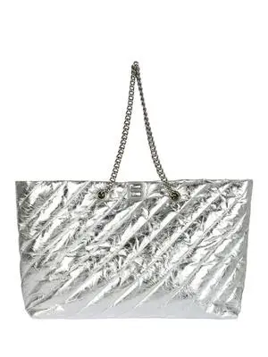 Balenciaga All Crush Quilted Shoulder Bag - Silver