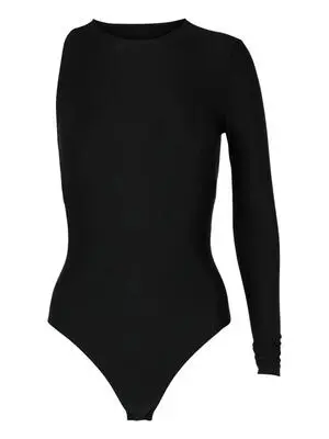 Balenciaga One Sleeve Open Back Bodysuit - Black