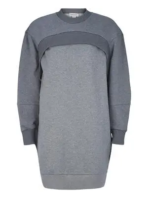 Alexander McQueen Crewneck Embroidered Logo Sweatshirt Dress - Grey