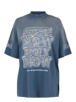 Balenciaga Medium Fit Graphic T-shirt - Blue