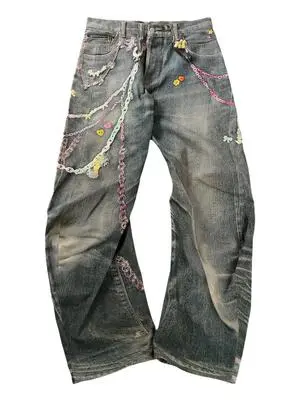 Acne Studios Loose Fit Printed Jeans - Blue