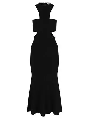 Alexander McQueen Slashed Harness Midi Dress - Black