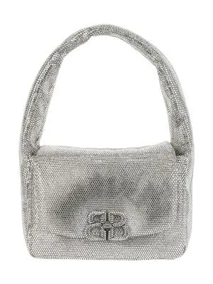 Balenciaga Small Monaco Sling Bag In Strass - Grey