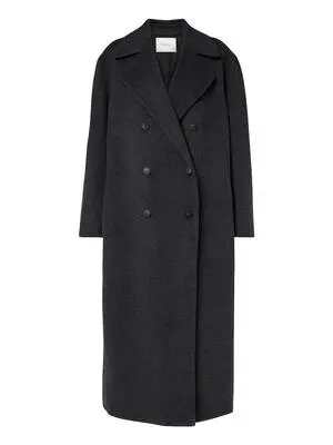 Vince Double-breasted Wool-blend Coat - Grey
