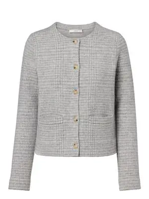 Vince Checked Wool And Cashmere Cardigan - Grey