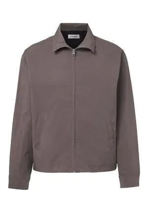 FRAME Cotton-blend Zip-up Jacket - Grey