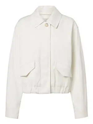 Vince Cotton Twill Blouson Jacket - White