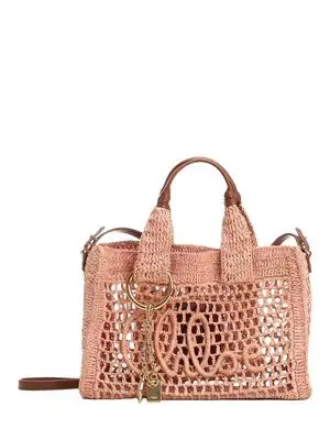 Chloé Small Summer Banana Bag In Raffia - Cream