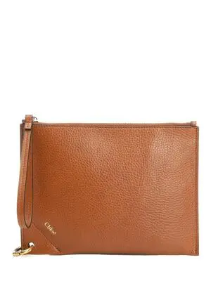 Chloé Chloe Spin Clutch Bag In Cowhide Brown