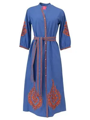 JUST DARVINY Mykonos Dress - Blue