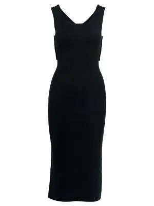 NARVAN Narvan Mona Ribbed Knit Midi Dress With Cross-Over Back
