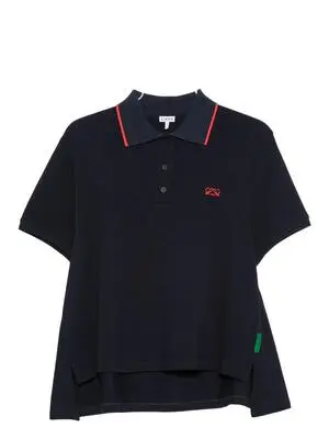 Loewe Anagram Cotton Polo Shirt - Blue
