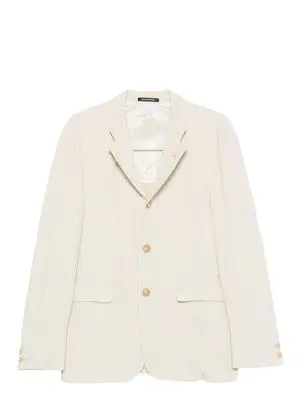 Emporio Armani Single-breasted Textured Blazer - Beige