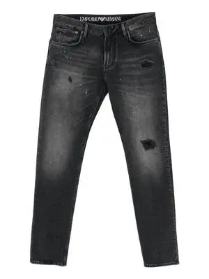 Emporio Armani Slim Fit Cotton Jeans - Black