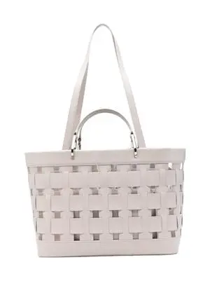 Emporio Armani Medium Woven Tote Bag - Grey