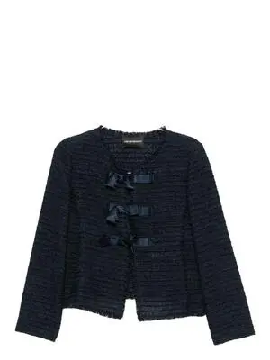 Emporio Armani Silk & Nylon Blazer Jacket - Blue