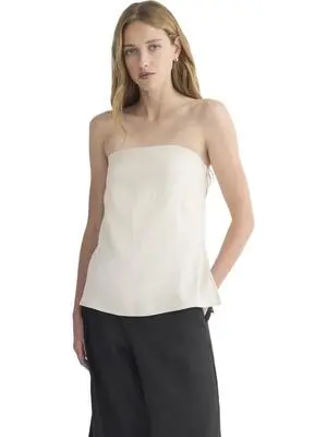 Everlane Stretch Linen Strapless Tube Top - Birch