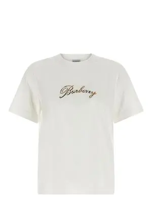BURBERRY Burberry Frankie T-Shirt With Chain Stitch Logo