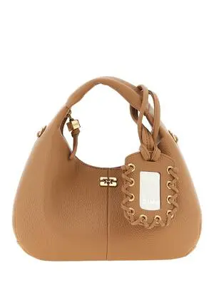GANNI Mini Hobo Handbag - Cream