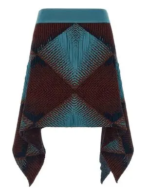 KIKO KOSTADINOV Ikat Argyle Knit Skirt - Blue