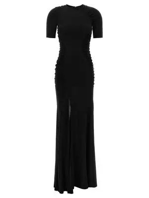 Victoria Beckham Asymmetrical Draped Maxi Dress - Black